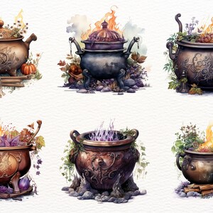 Watercolour Cauldron Clipart Bundle, Magic Clip Art, Mystical Clipart ...