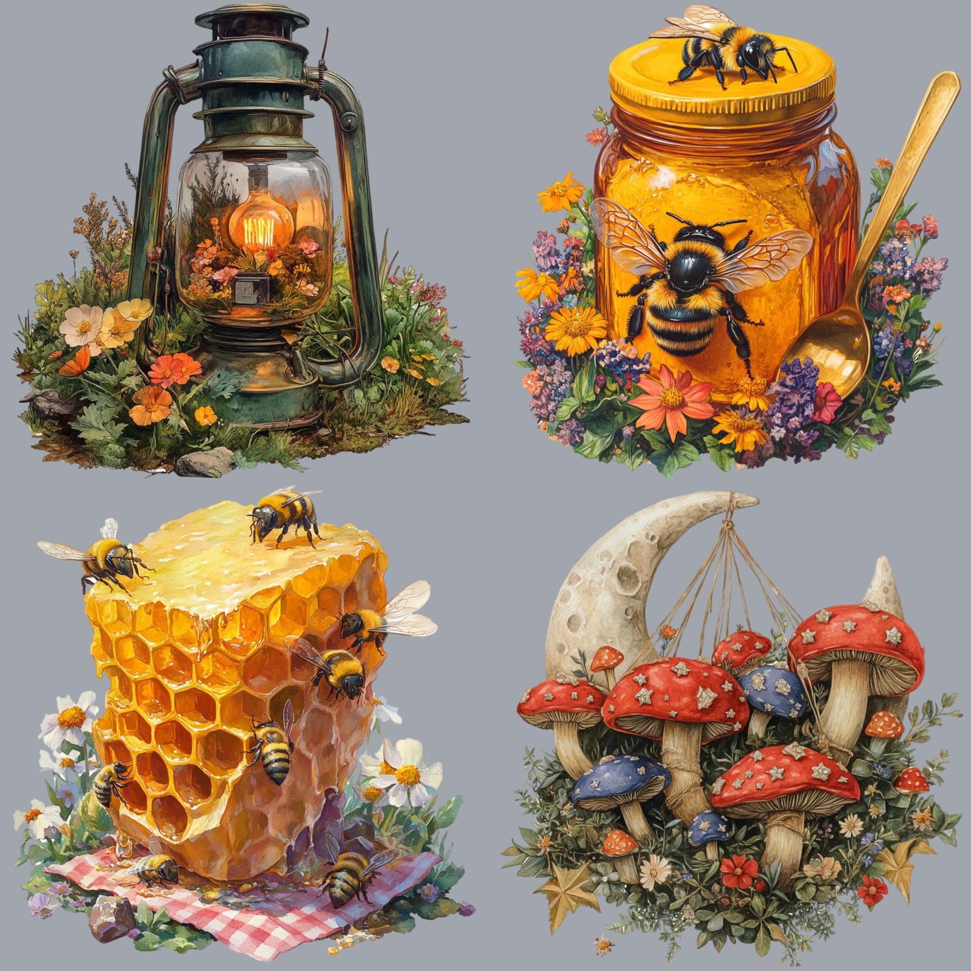 Cottage Witch Clipart Bundle Rustic Wicca Sticker Set Magical Goodnote ...