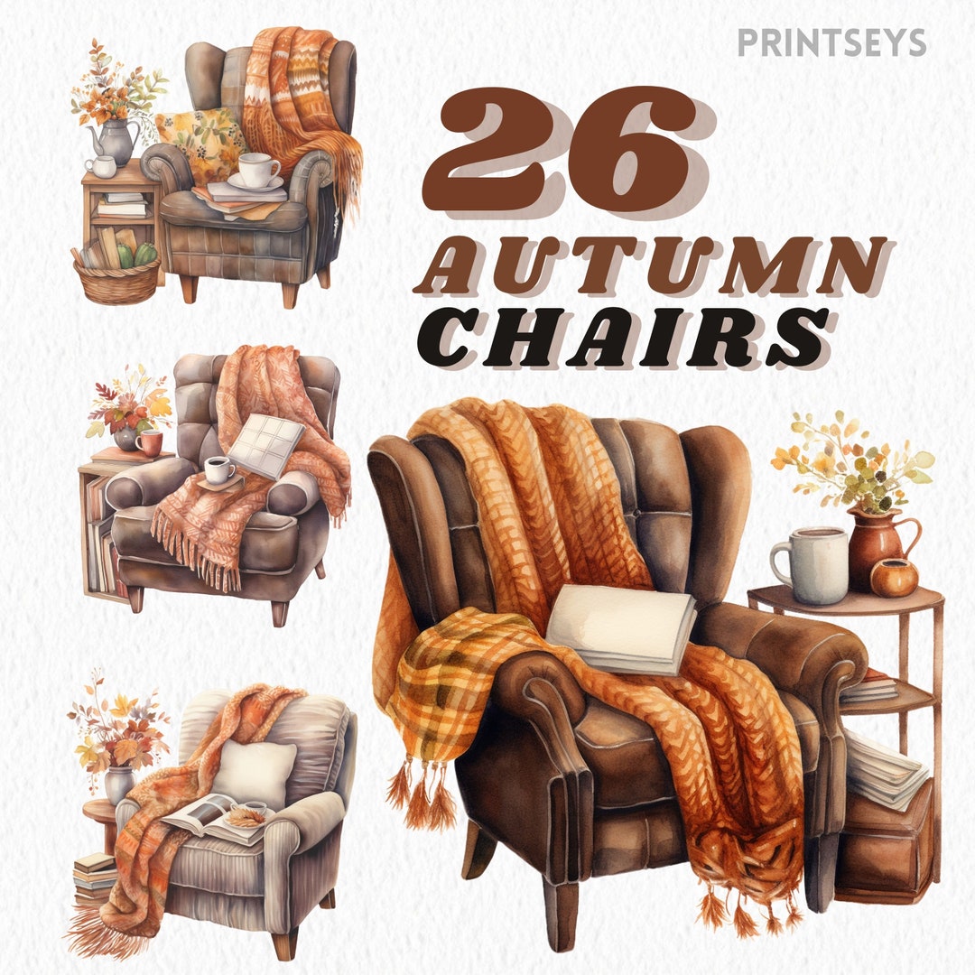 Watercolour Cozy Autumn Clipart Bundle, Fall Clipart, Autumn Decor ...