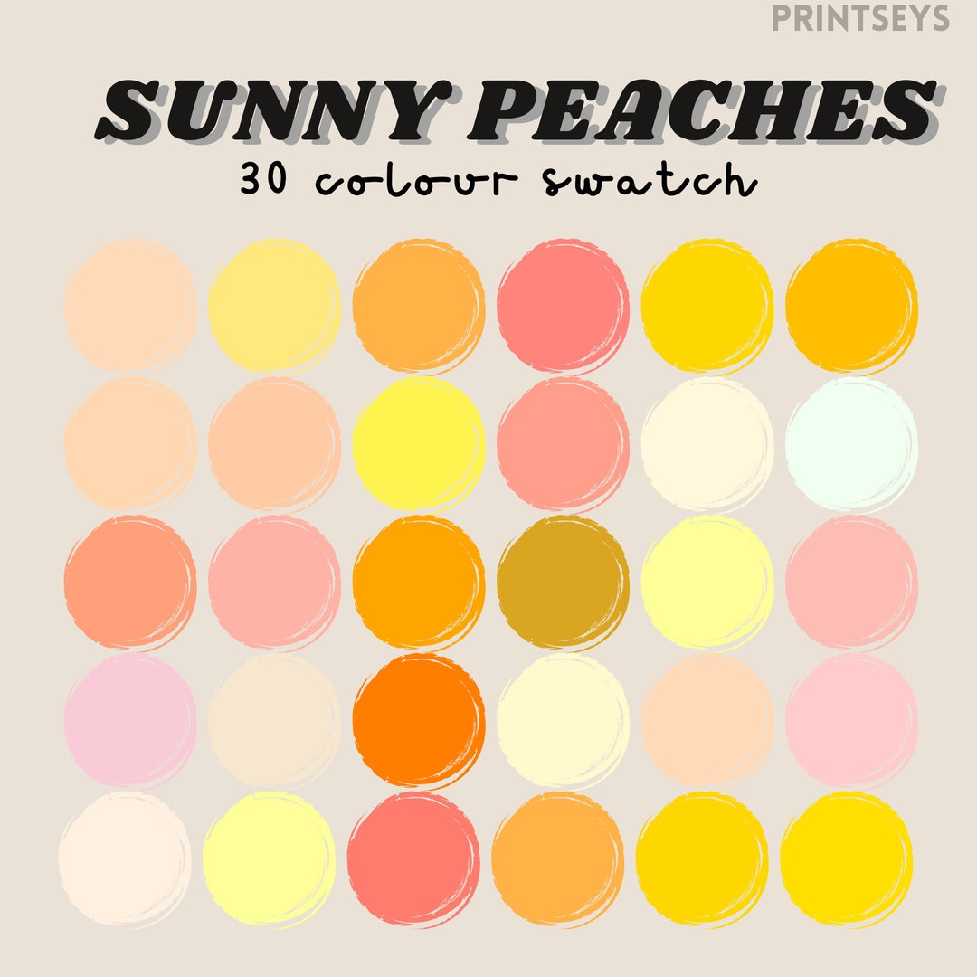 Summer Sunny Peaches, Procreate Digital Colour Palette Swatches ...