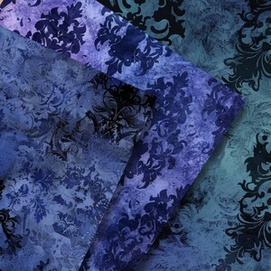 Distressed Gothic Damask Digital Paper, Rustic Vintage Textured Paper ...