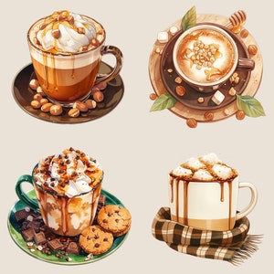 Cozy Cold Weather Coffee Clipart Bundle, Coffee Time Digital Sticker ...