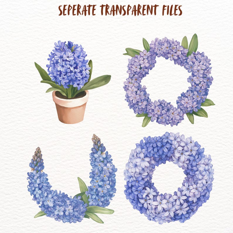 Hyacinth Digital Stickers, Paper Craft Floral Clipart Spring Goodnotes ...