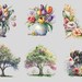 Watercolour Romantic Blooming Spring Clipart Bundle, Fantasy, Flowers ...