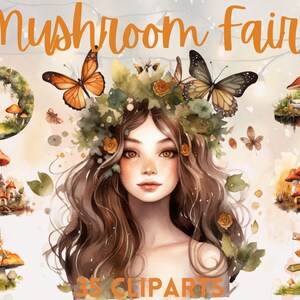 Mushroom Fairy Clipart Bundle, Witch Clip Art Png, Magic Clip Art ...
