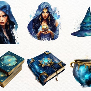 Arabian Night Witch Clipart Bundle, Witch Clip Art Png, Magic Clip Art ...