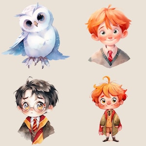 Little Wizards Clipart Bundle, Wizard Academy, Wizard Students.witches ...