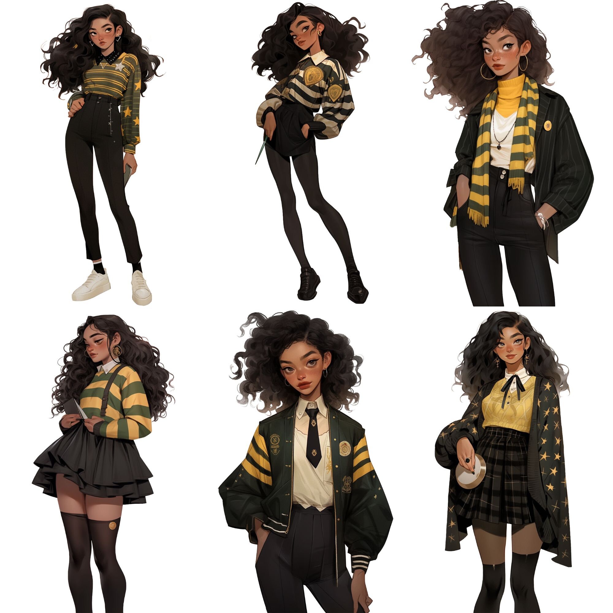 Hufflepuff Student Vibes Clipart Bundle, Hufflepuff Style Png, Occult ...
