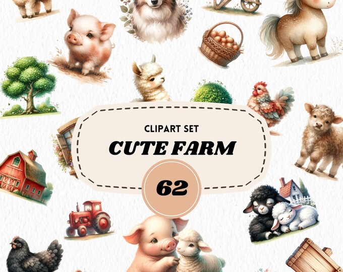 Farm Animals Halloween Clipart, Farm Clipart Set, Cottagecore Theme ...