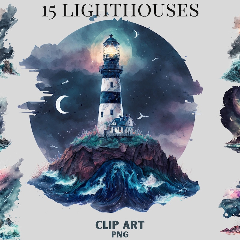 Lighthouse Clip Art - Etsy
