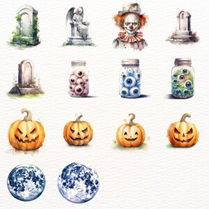 Watercolour Halloween Clipart Bundle, Spooky Clipart, Magical Clipart ...