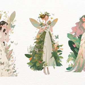 Whimsical Forest Fairies Clipart Bundle, Mythical Fairies Png, Fantasy ...