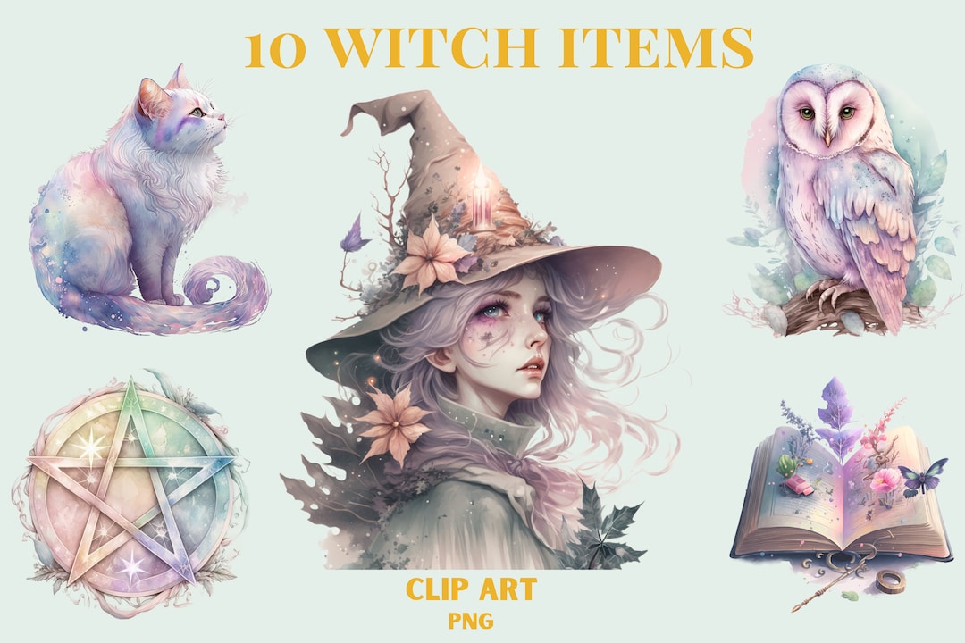 Good Witch Clipart, Witch Clip Art Png, Magic Clip Art, Mystical ...