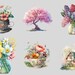 Watercolour Romantic Blooming Spring Clipart Bundle, Fantasy, Flowers ...