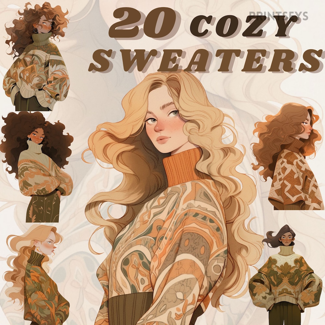 Best Cozy Sweater Clipart Bundle, Sweater Weather Clipart, Winter ...