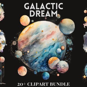 Galaxy Dream Clipart Bundle , Fantasy , Galaxy Clipart, Stars and ...