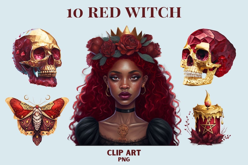 Red Witch Clipart Witch Clip Art Png Magic Clip Art - Etsy