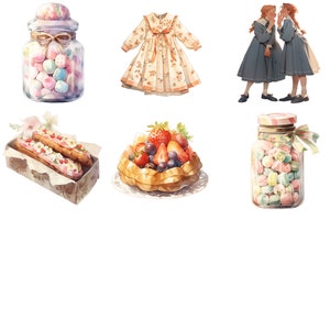 Watercolour Girly Autumn Clipart Bundle, Cottagecore, Cozy Clipart ...