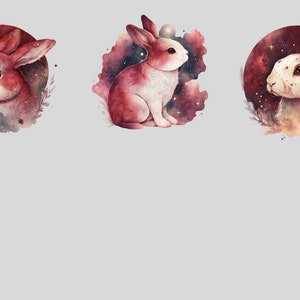 Celestial Bunny Clipart Bundle , Bunny Png, Magic Clip Art, Mystical ...