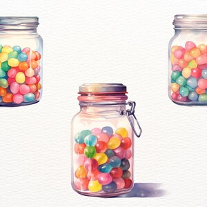 Watercolour Candy Jars Clipart Bundle, Sweets Clipart, Snacks Clipart ...