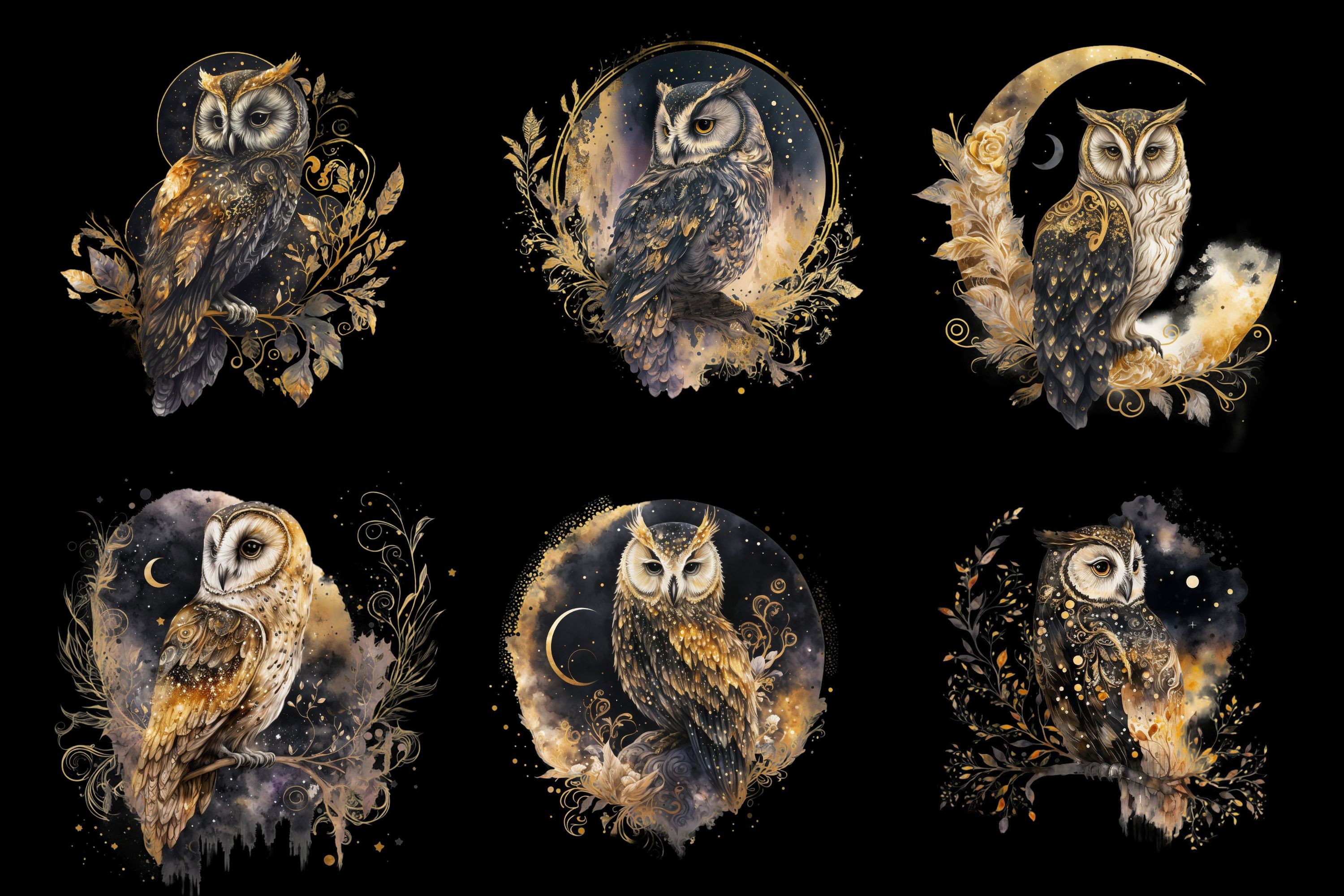 Celestial Owl Clipart Owl Png Magic Clip Art Mystical - Etsy UK