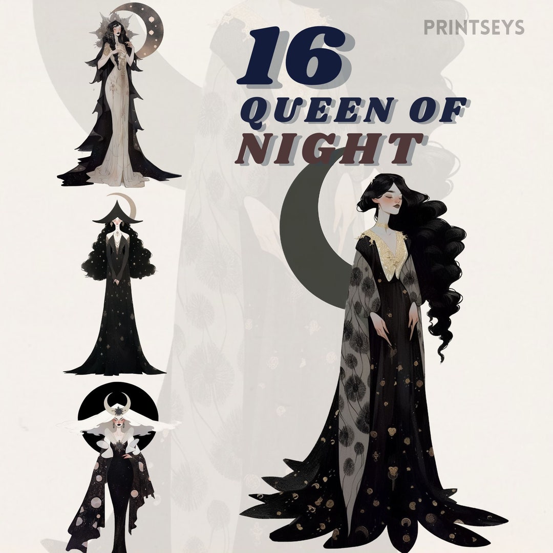 Best Celestial Queen of Night Clipart Bundle, Magical Occult Celestial Goddess, Instant Download ...