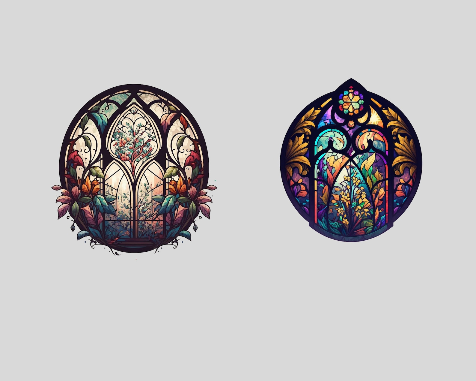 Best Stained Glass Windows Clipart Bundle Vivid Colours - Etsy