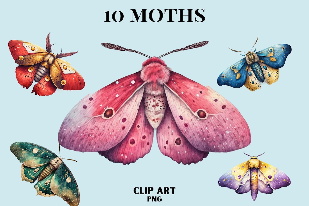 Watercolour Mystical Moth Clipart, Wiccan Png, Moth Png, Mystical ...