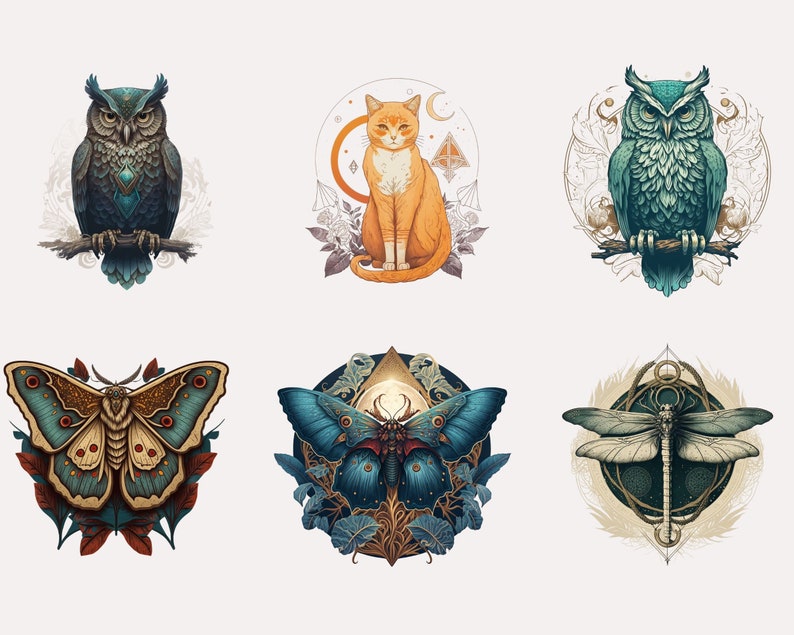 Mystical Witches Pets Clipart, Wiccan Png, Moth Png, Mystical Clipart ...