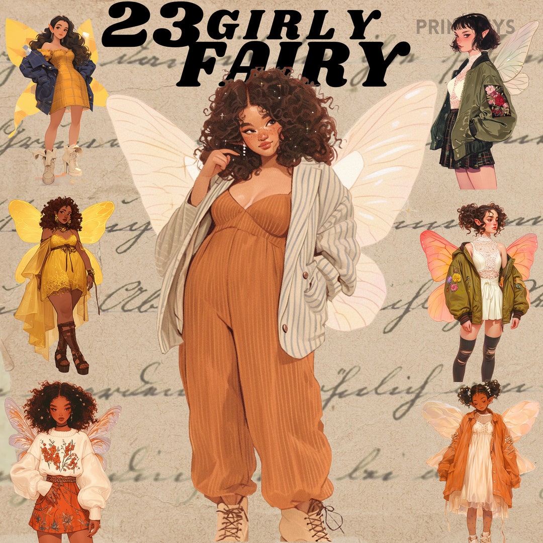 Cute Girly Fairy Sticker Bundle, Mythical Fairies Png, Fantasy and ...