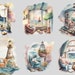 Watercolour Bookworm Cozy Seaside Reading Corner Clipart Bundle ...