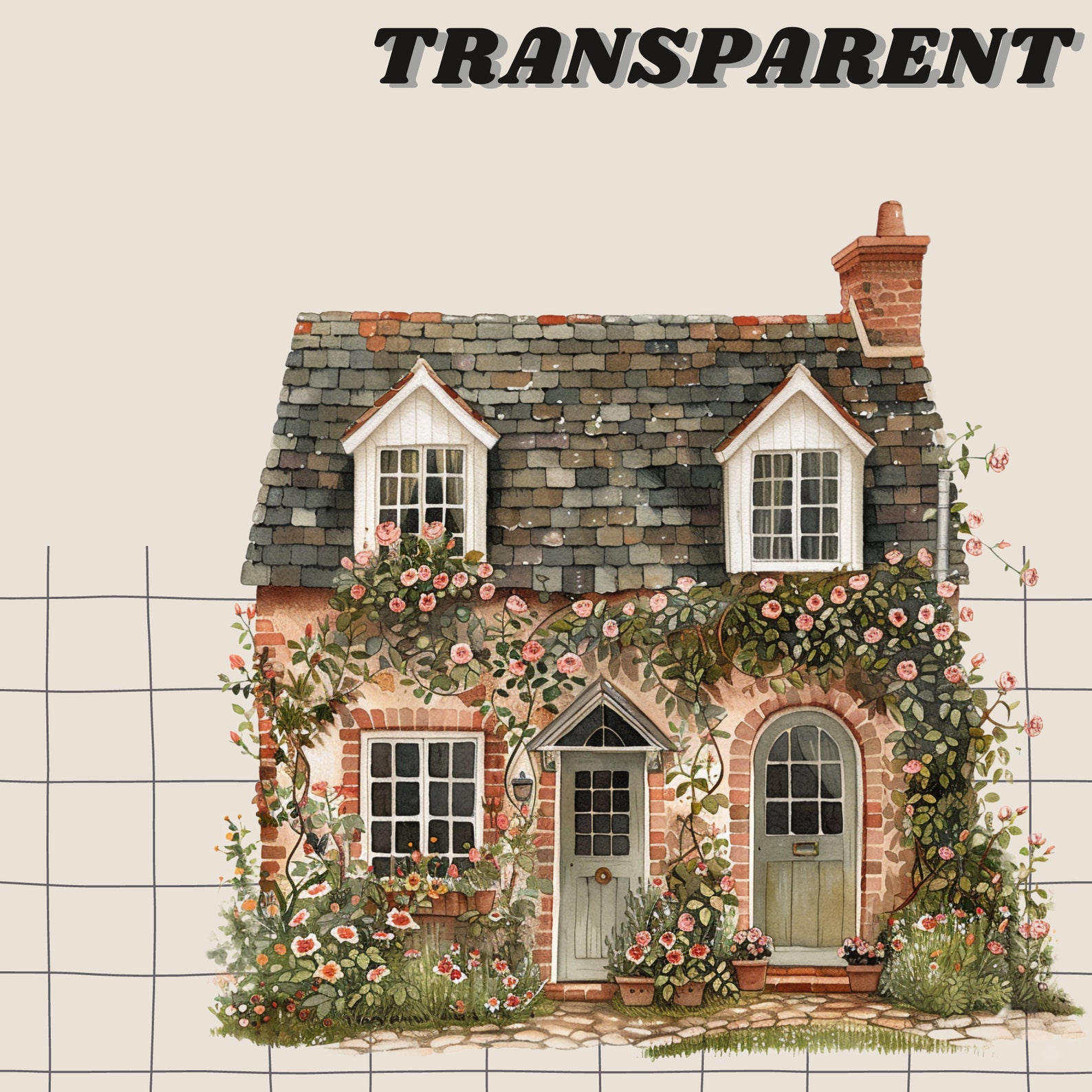 Watercolour Romantic Regency Cottage Vibes Digital Sticker, Clipart ...