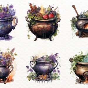 Watercolour Cauldron Clipart Bundle, Magic Clip Art, Mystical Clipart ...