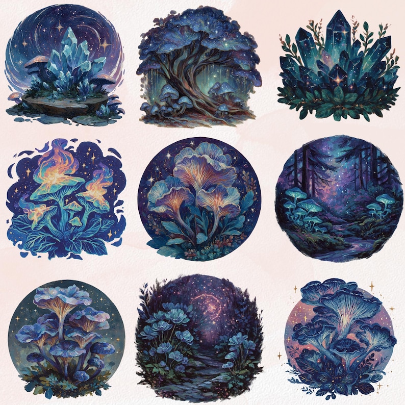 Fairy Ring Nocturne Clipart Bundle Vintage Sticker Set Goodnote Sticker ...