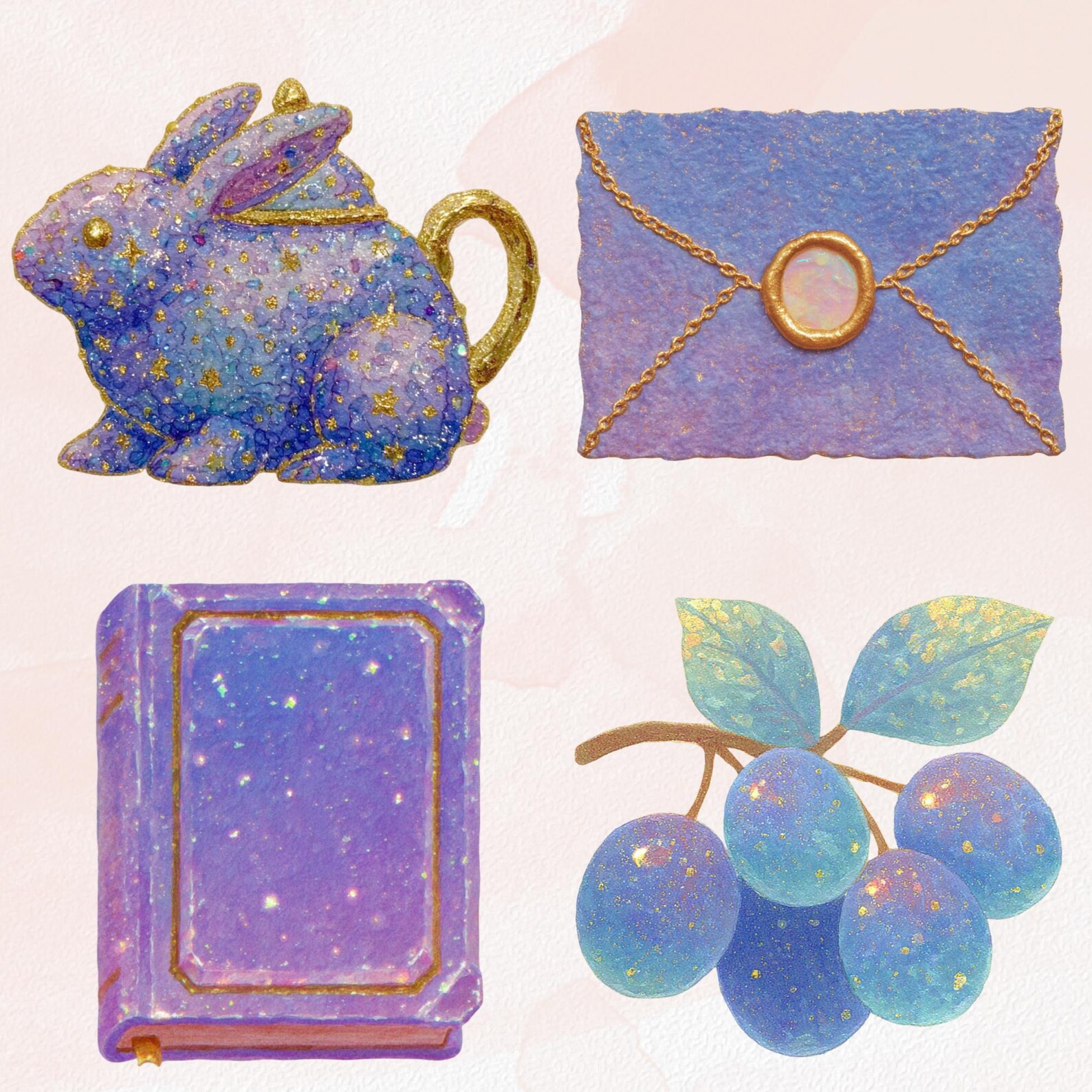 Moonstone Fairytale Fantasy Clipart Bundle Vintage Sticker Set Goodnote ...