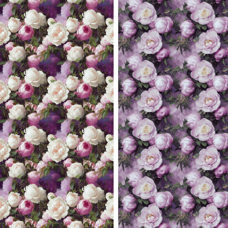 8 Beautiful White/lilac Rose Patterns Pastel Aesthetic - Etsy