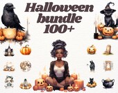 Watercolour Halloween Clipart Bundle Spooky Clipart Magical - Etsy
