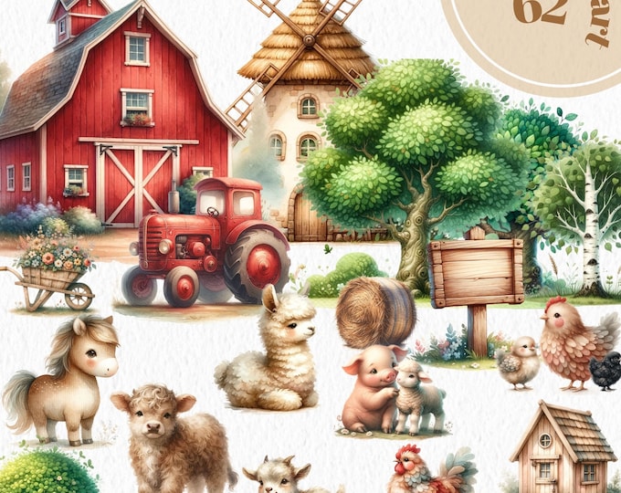 Farm Animals Halloween Clipart, Farm Clipart Set, Cottagecore Theme ...