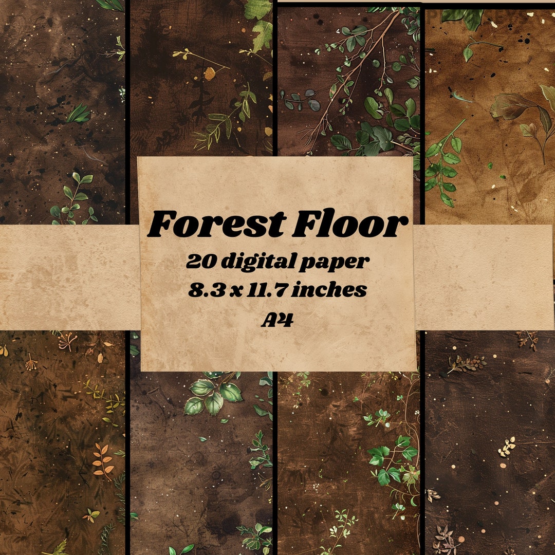 Forest Floor Digital Paper, Nature Texture Background, Scrapbooking ...