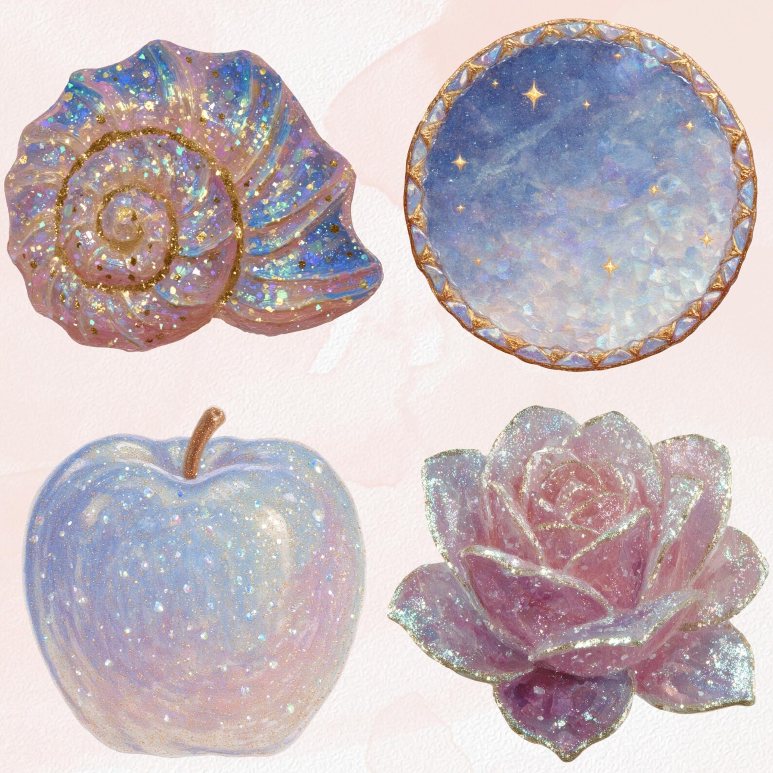 Moonstone Fairytale Fantasy Clipart Bundle Vintage Sticker Set Goodnote ...