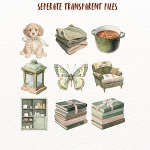 Watercolor Cozy Cottage Clipart, Cottagecore Clip Art, Rustic Clipart ...