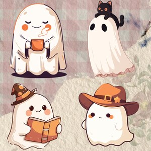 Cute Vintage Ghost Svg Set, Scaleable Halloween Ghost Svg Files, Ghost ...