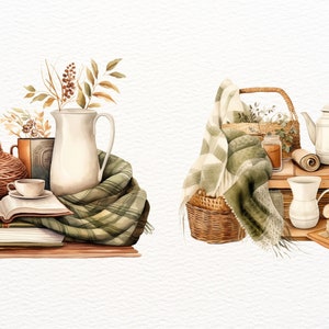 Watercolour Cozy Autumn Clipart Bundle, Fall Clipart, Autumn Decor ...