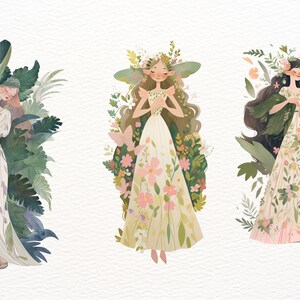 Whimsical Forest Fairies Clipart Bundle, Mythical Fairies Png, Fantasy ...