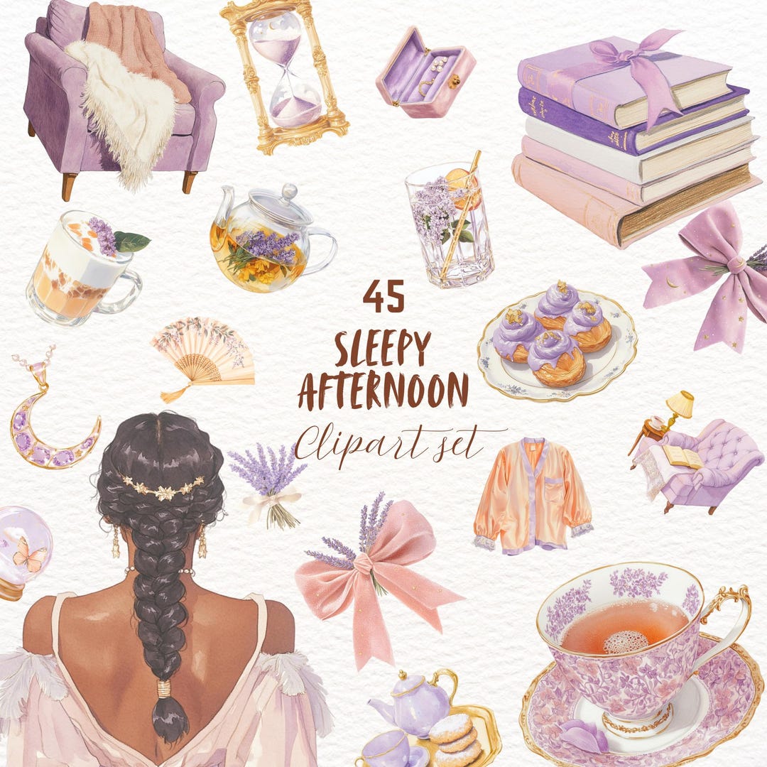 Lazy Afternoon Clipart Bundle Lazy Day Sticker Set Self Care Goodnote ...