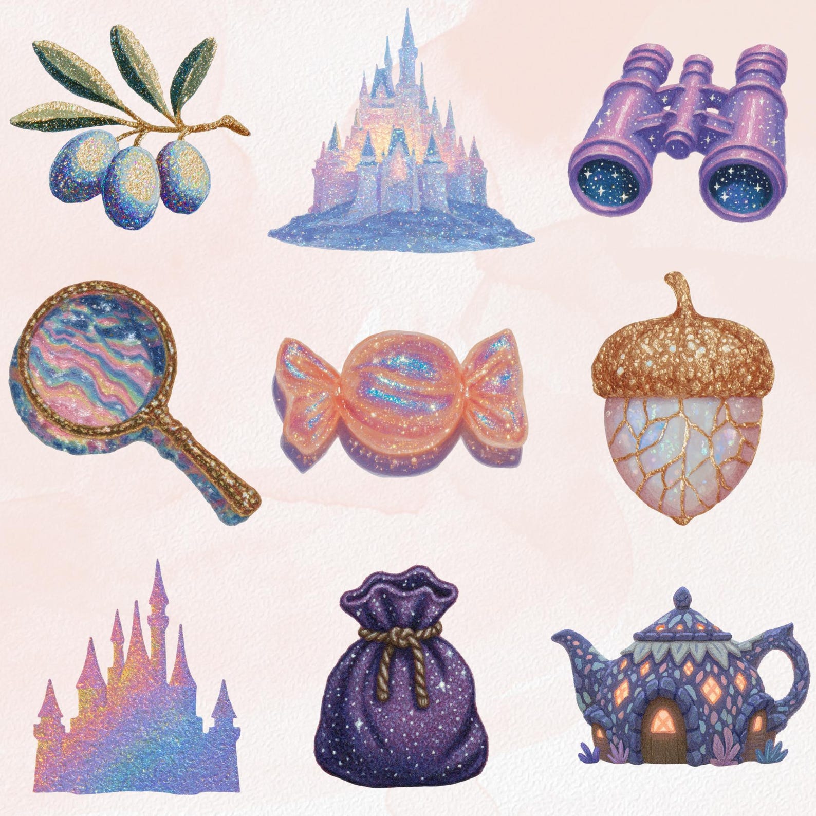 Moonstone Fairytale Fantasy Clipart Bundle Vintage Sticker Set Goodnote ...
