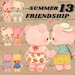 Cute Teddy Bear Summer Friends Digital Sticker, Vintage Summer Clipart ...