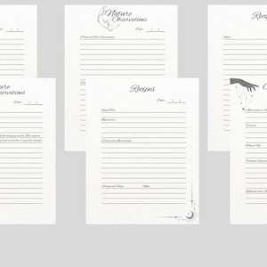 Printable Wiccan/ Witches Journal Pages, Dream Journal, Herbal Grimoire ...