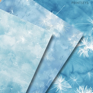 Dandelion Seed Digital Paper Background, Nature Background, Scrapbook ...