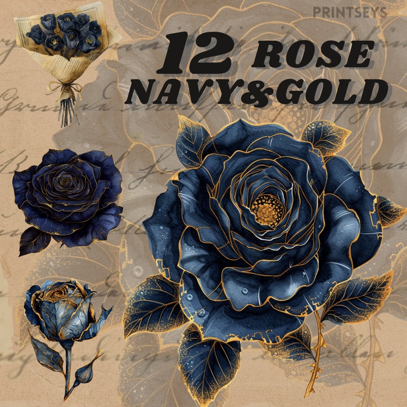 Rose Gold Navy Art - Etsy